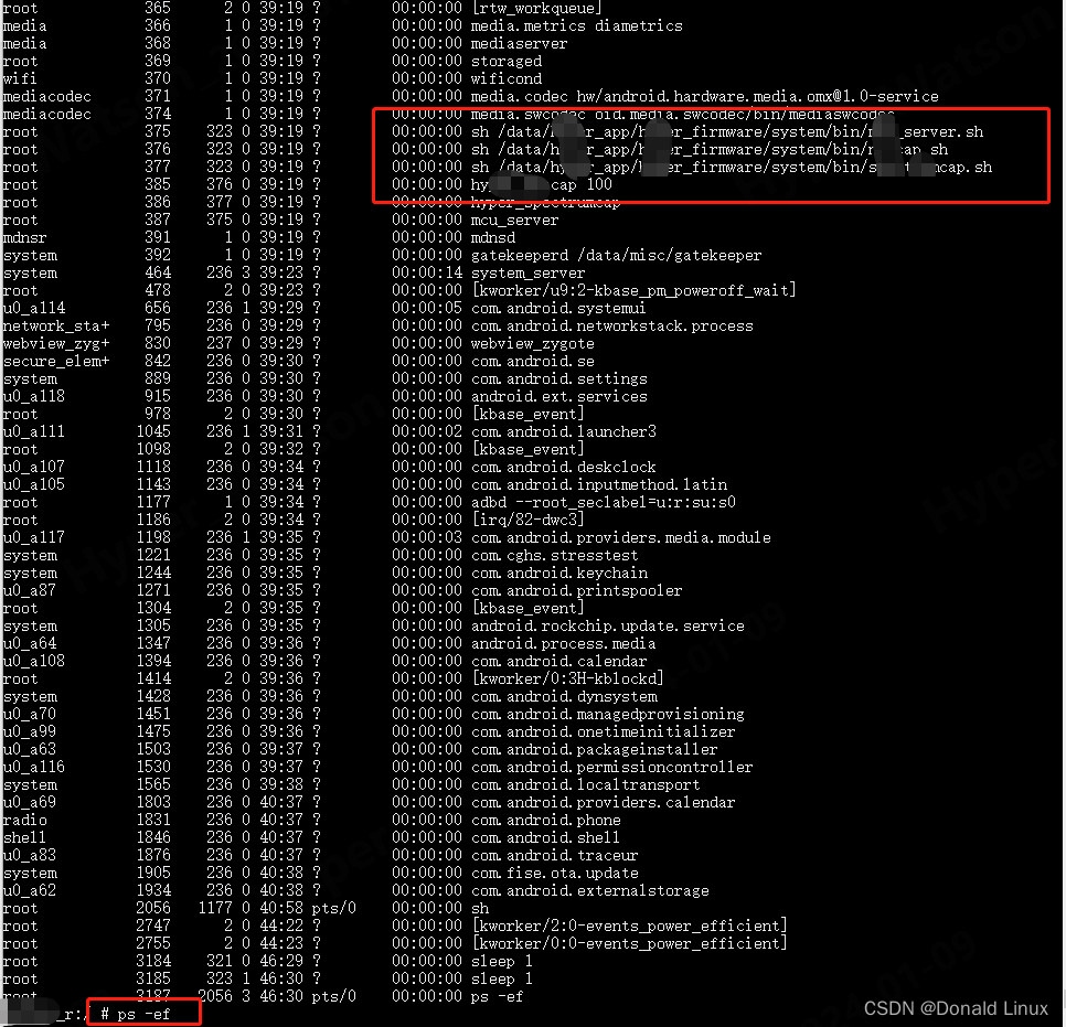 2014-01-09 Android 系统 执行ps命令不显示运行shell脚本的名称，只显示sh.ps -ef 或者 ps -Af。ps | grep ‘xxx.sh‘ | awk ...