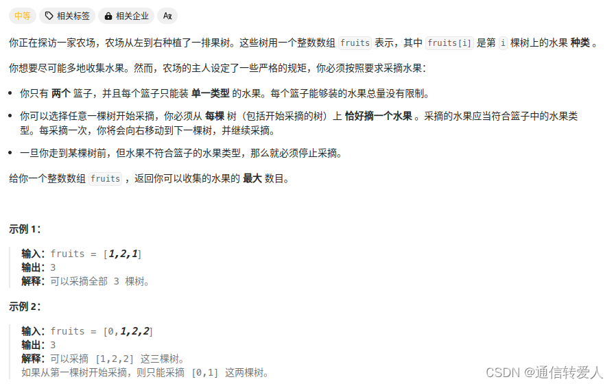 904水果成篮(双指针) Csdn博客