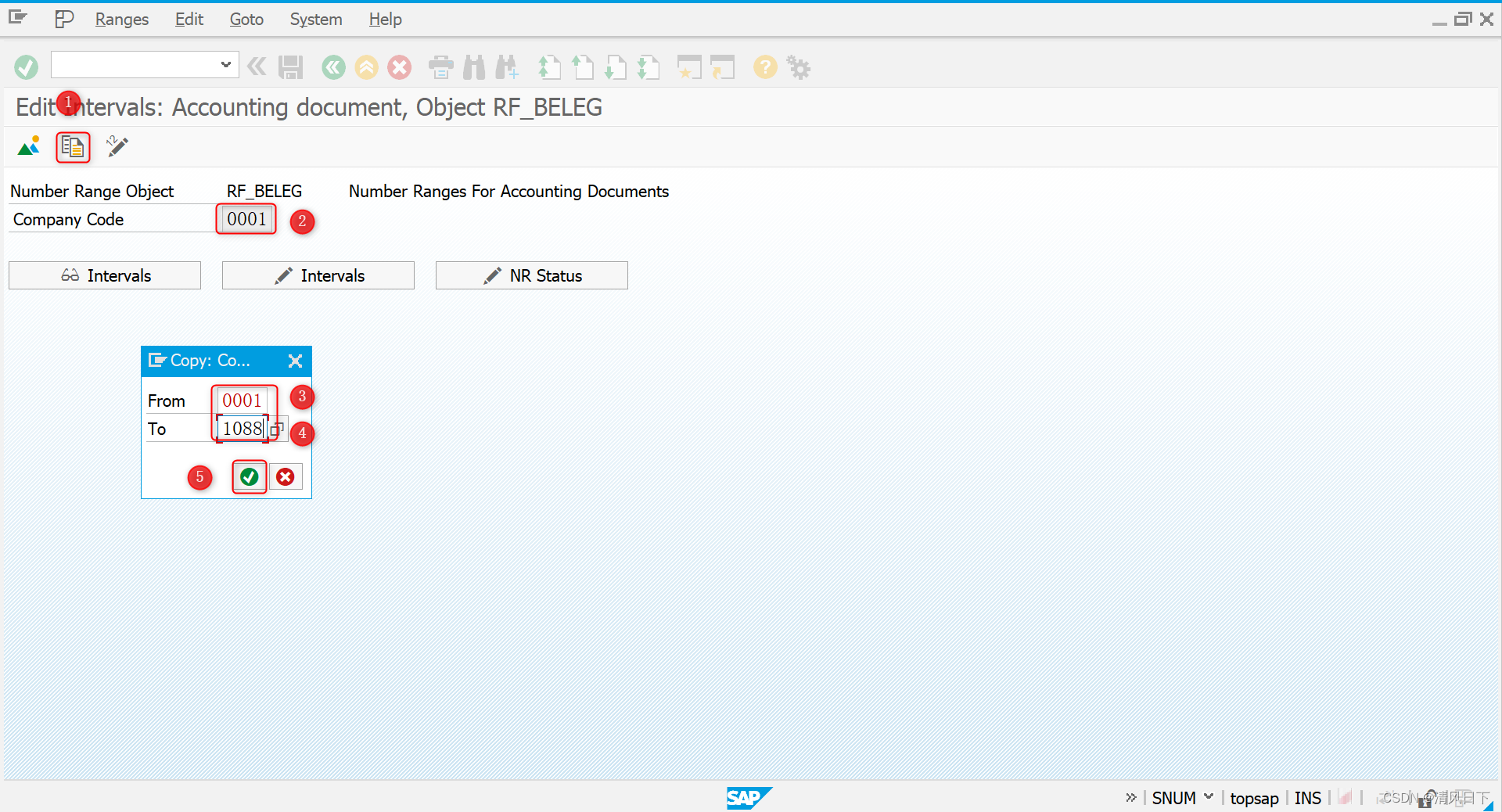 60 SAP报错：对象 RF_BELEG 1088 不存在间隔 50/截止年度 2024(Interval 50/to year 2024 does not exist for object ...