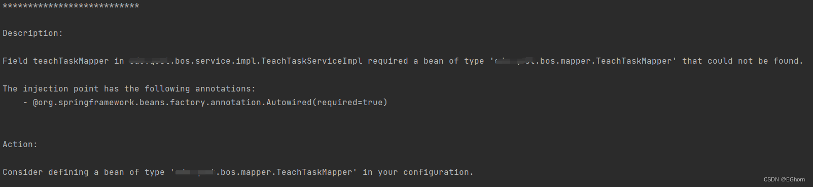 若依导入自定义代码报Field *Mapper in **.impl.*ServiceImpl required a bean of type ‘**.mapper.*Mapper‘..错误 ...