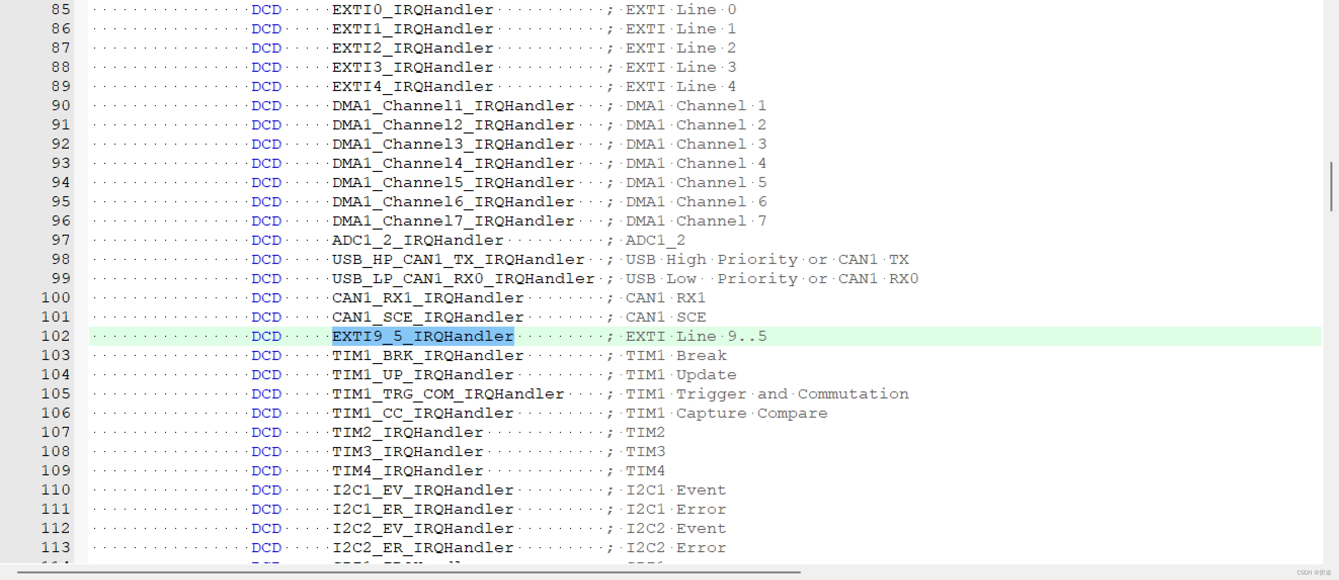 【STM32F103】中断系统&外部中断_stm32f103能设置多少个io中断-CSDN博客