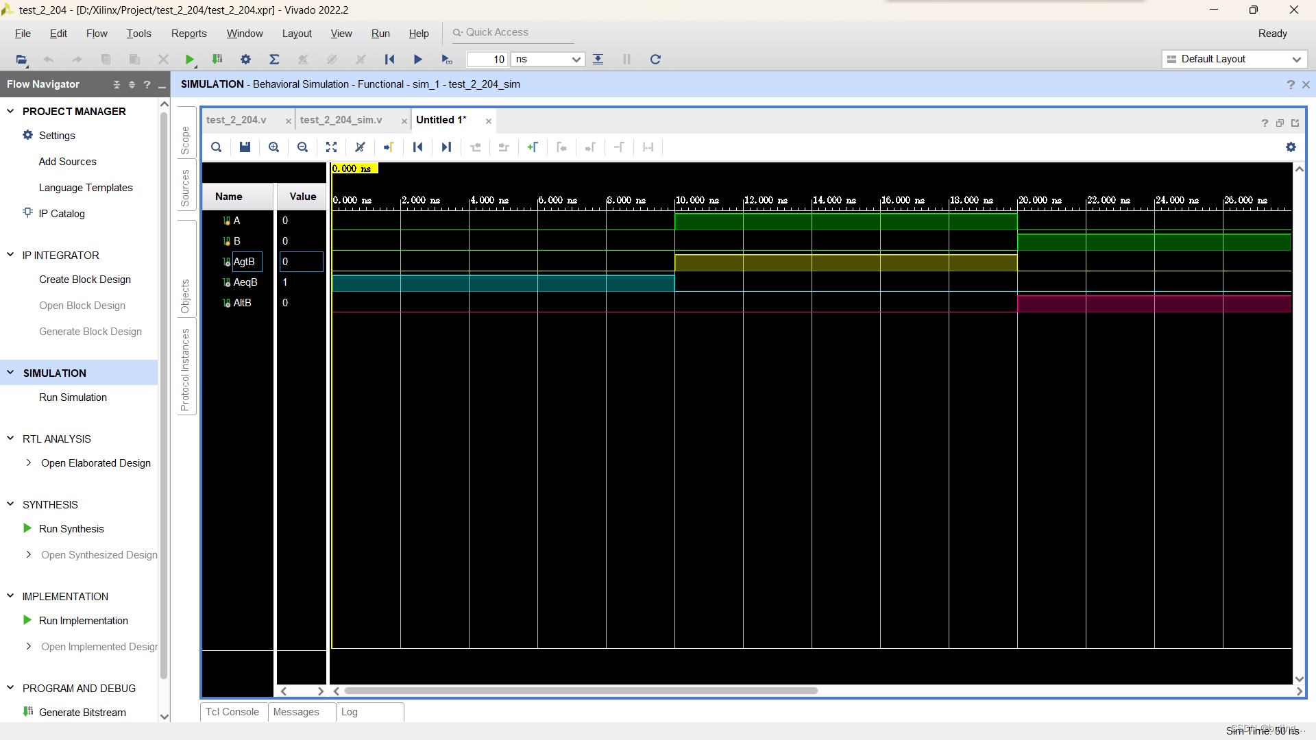 EDA课程实验：《数字逻辑电路》实验一___基于Minisys 平台 VIVADO工具与Verilog语言_vivado设计一位数值比较器-CSDN博客