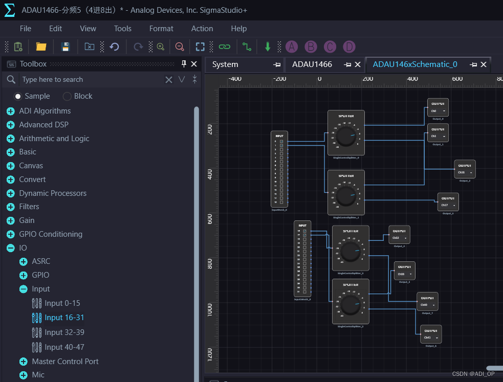 10. SigmaStudio+2.1开发ADAU1466-混音和分频的设计-4_adi音频山谷效果算法-CSDN博客