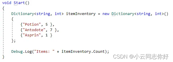 Dictionaries — Unity C# 字典_unity怎么展示dictionary-CSDN博客