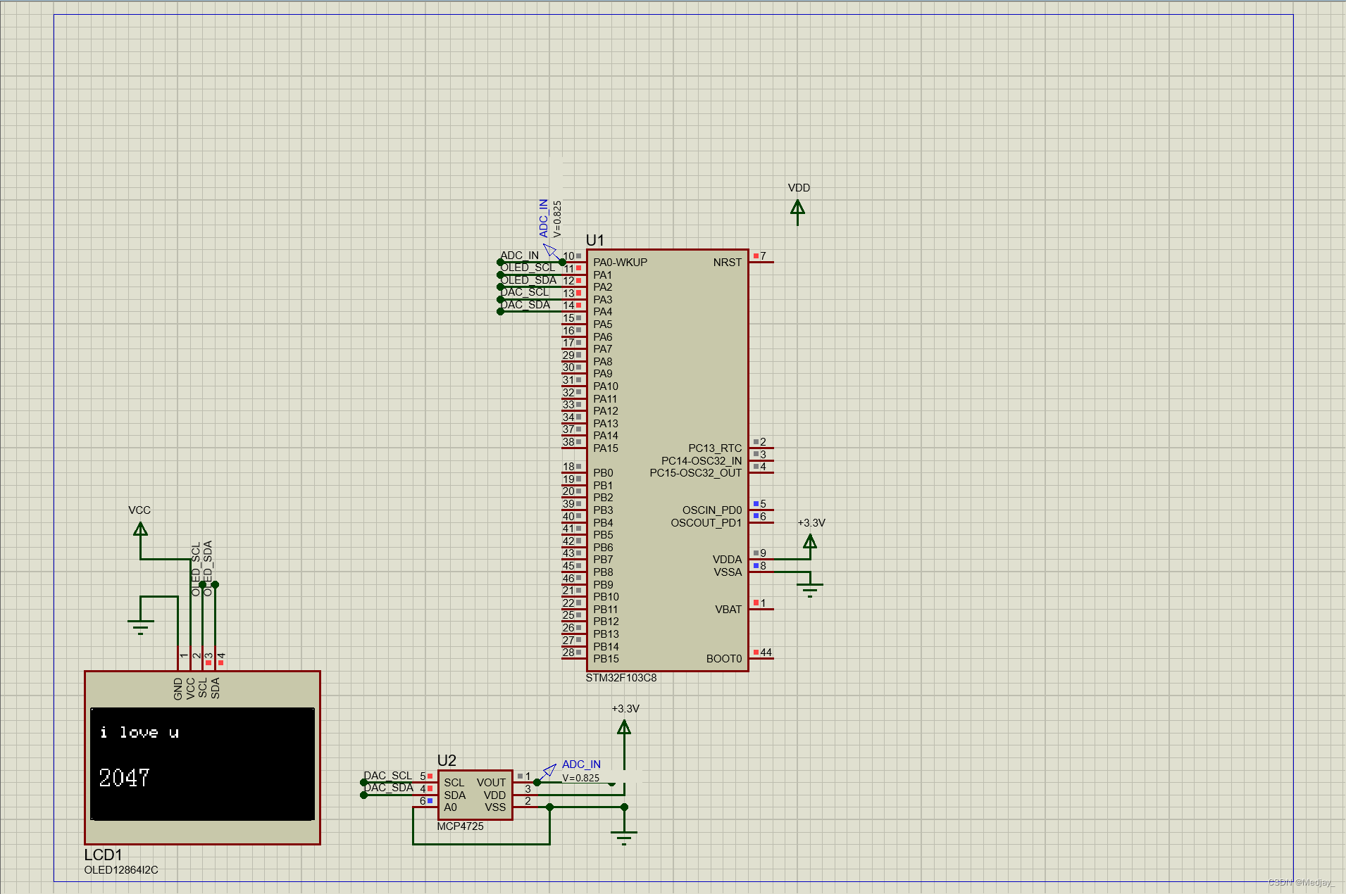 STM32F103C8T6的DAC的输出接ADC的输入_stm32f103c8t6 dac输出-CSDN博客