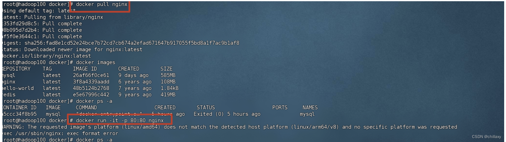 The requested image‘s platform (linux/amd64) does not match the detected host platform (linux ...