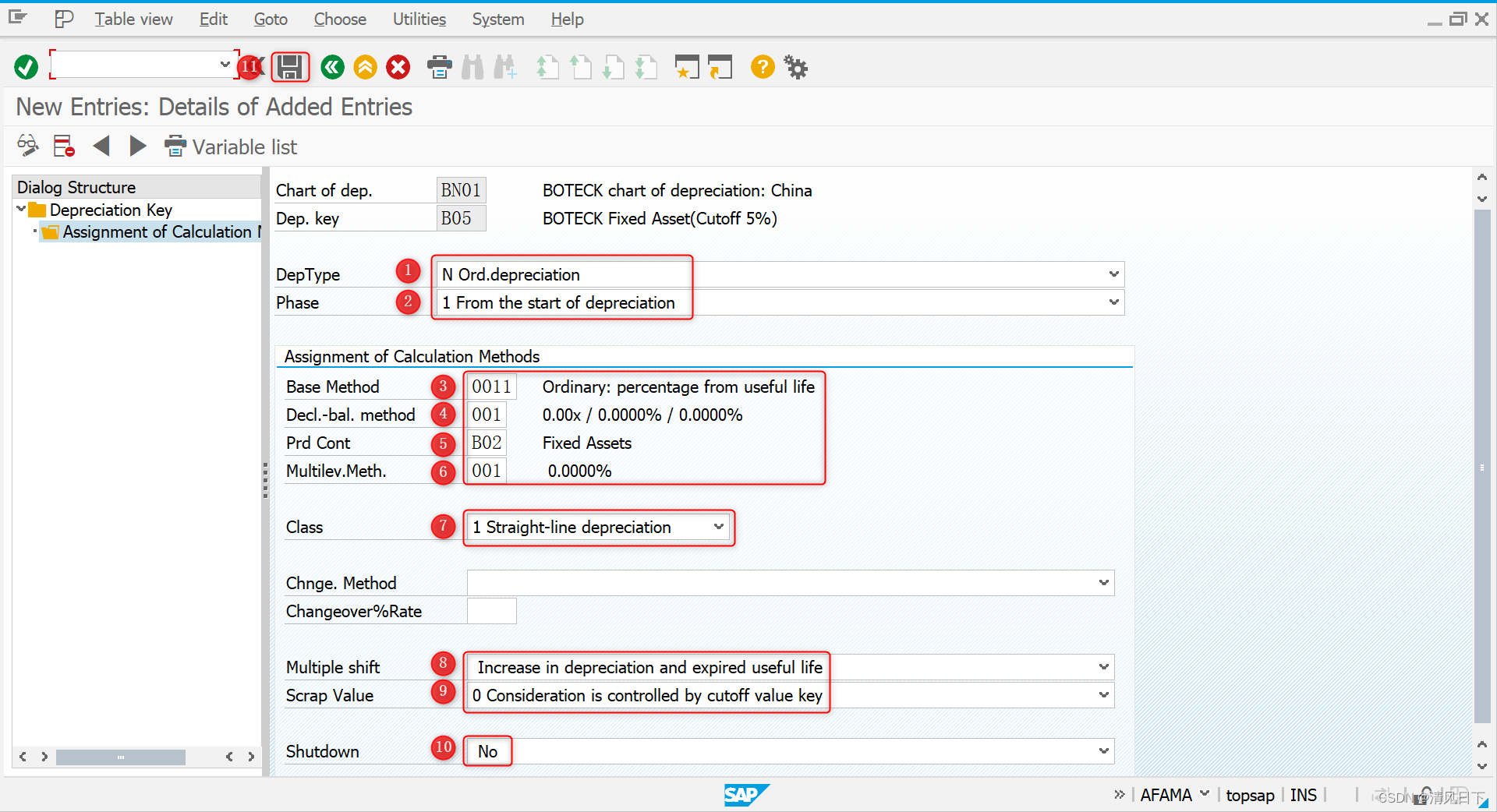53 FI配置-财务会计-固定资产-折旧-维护折旧码(AFAMA-Maintain Depreciation Key)_sap固定资产折旧码 ...