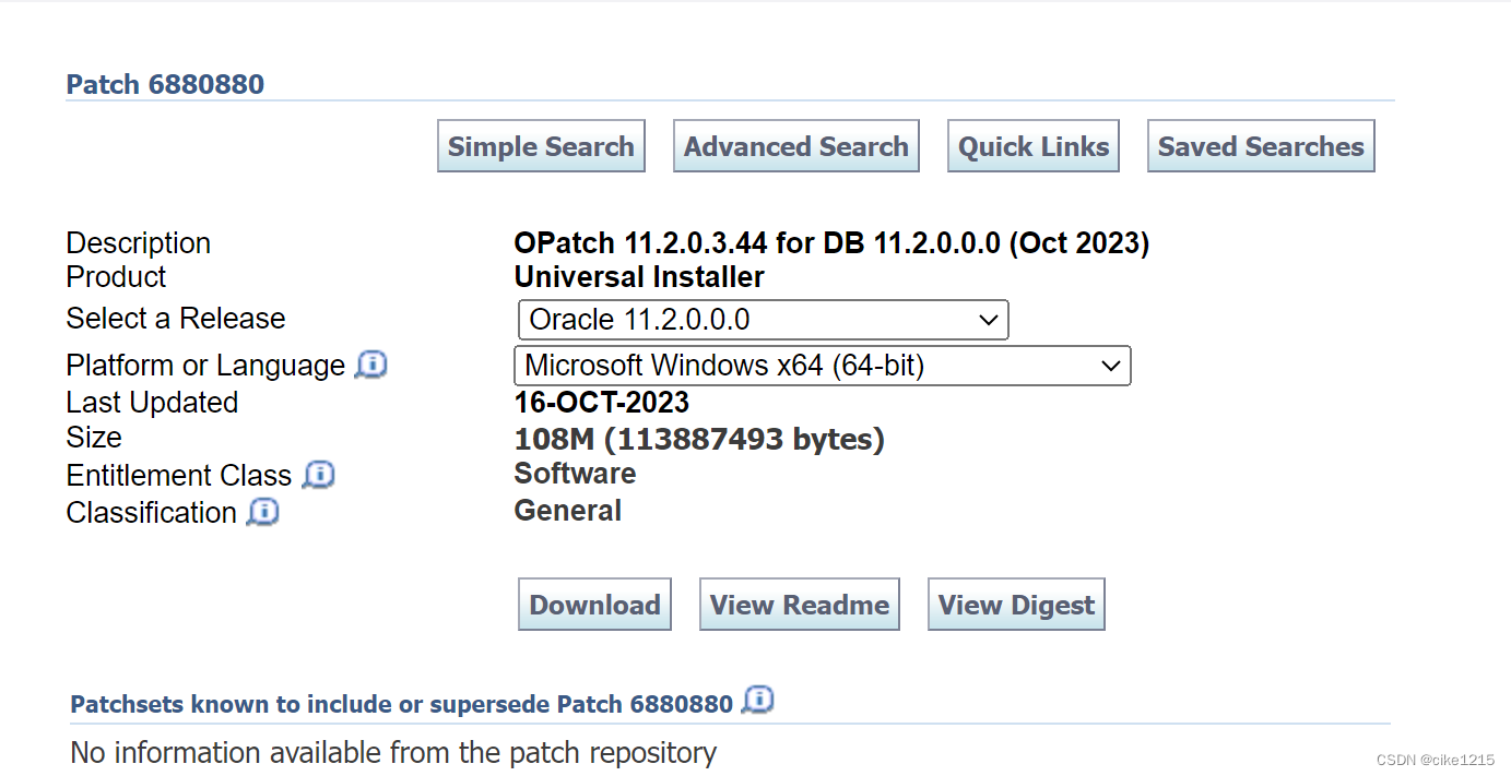 windows上oracle11g安装补丁（patches）_如何下载oracle11补丁包-CSDN博客