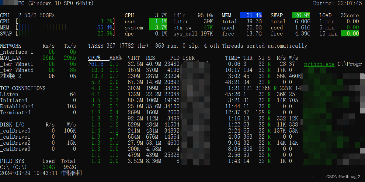 Windows下安装系统监控神器Glances_python的开源windows监控工具-CSDN博客