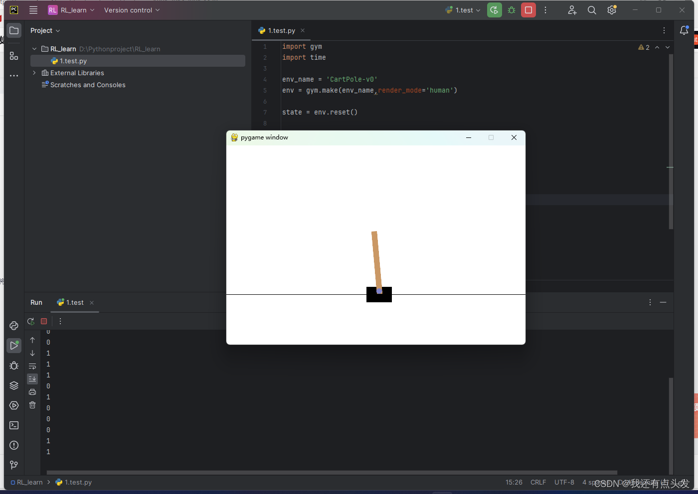 强化学习CartPole-v0代码实现遇到的问题_typeerror: cartpoleenv.render() got an unexpected -CSDN博客
