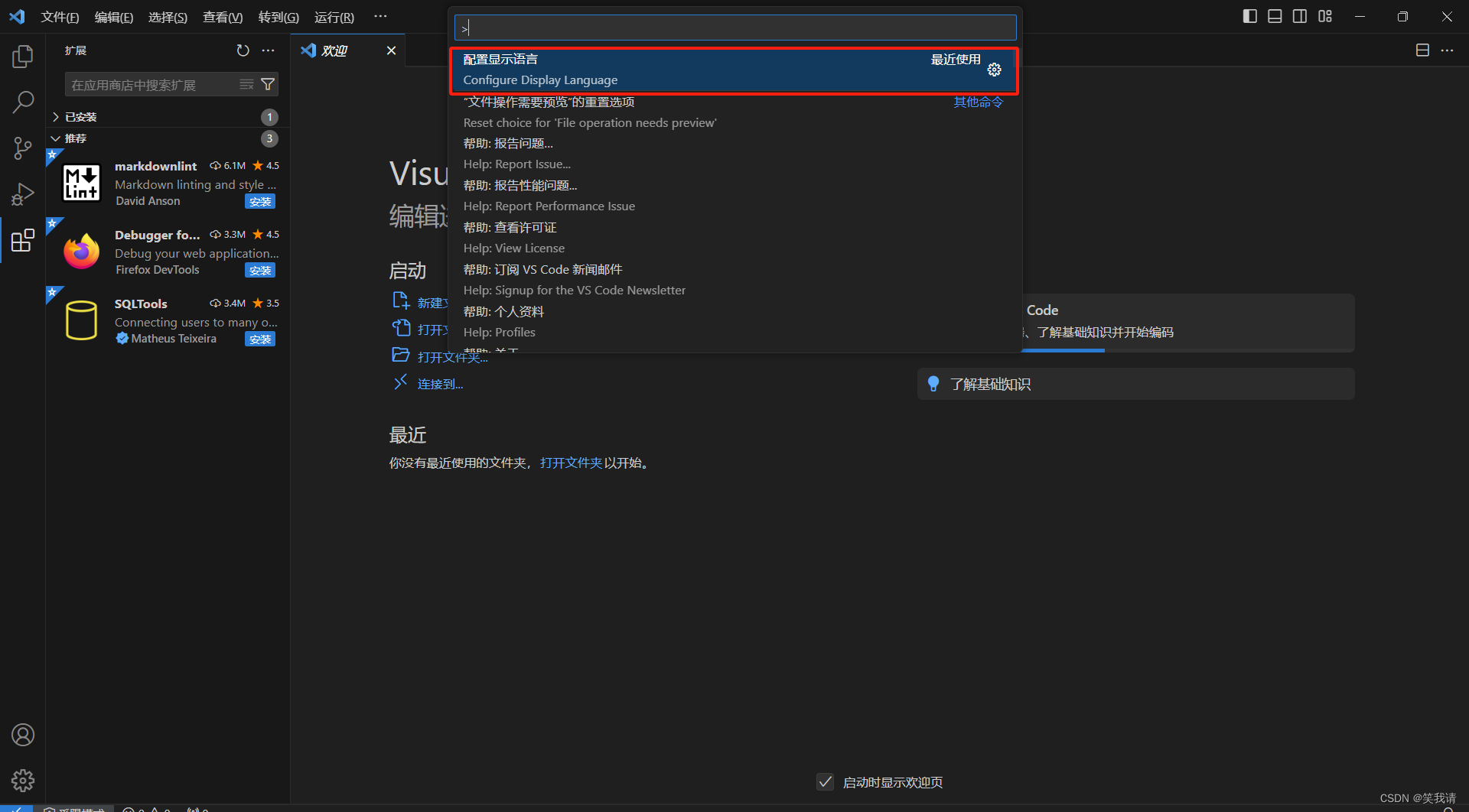 关于VsCode中的中文设置-CSDN博客