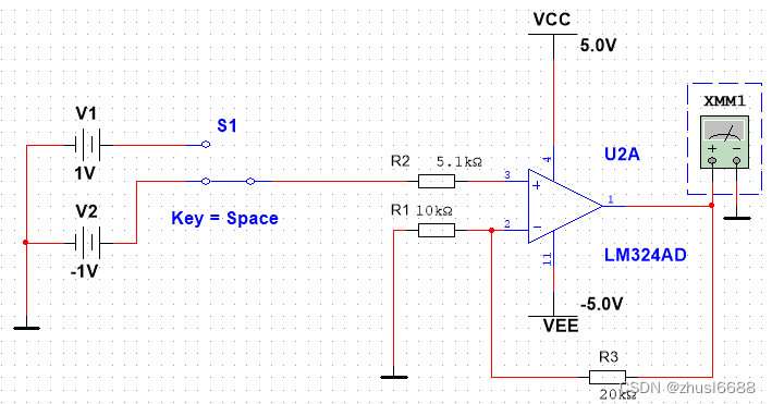 Multisim14.0仿真应用设计（二）基于LM324的同相放大器仿真_multisim lm324输出为0-CSDN博客