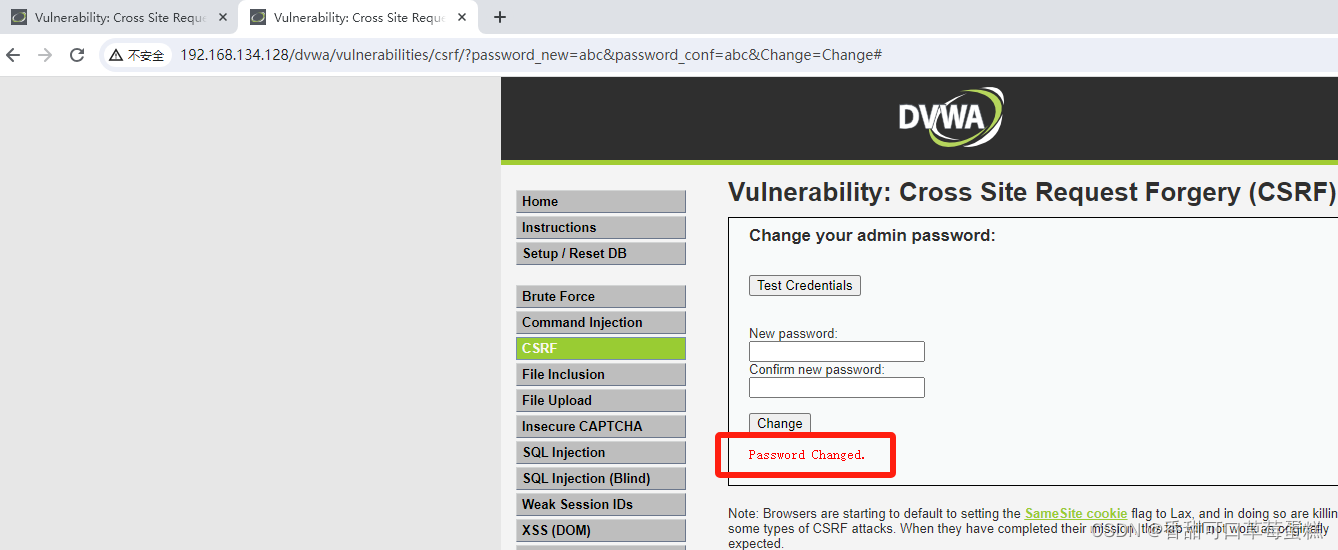 DVWA 靶场 CSRF 通关解析_dvwa靶场cscrf通关-CSDN博客