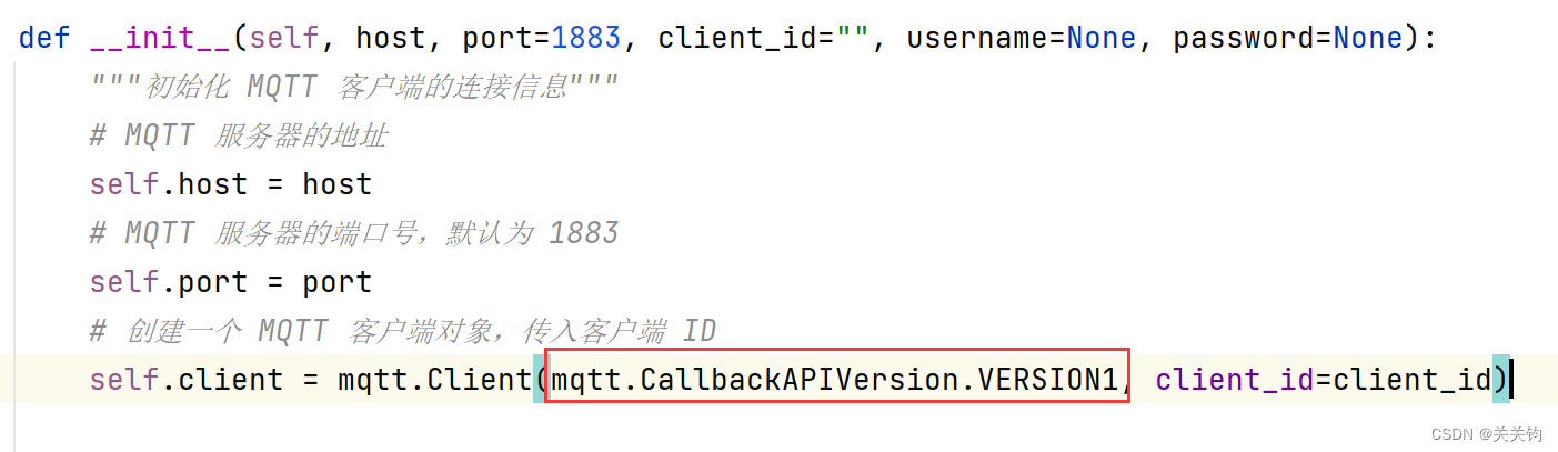 MQTT报错Client.__init__() missing 1 required positional argument: ‘callback_api_version ...