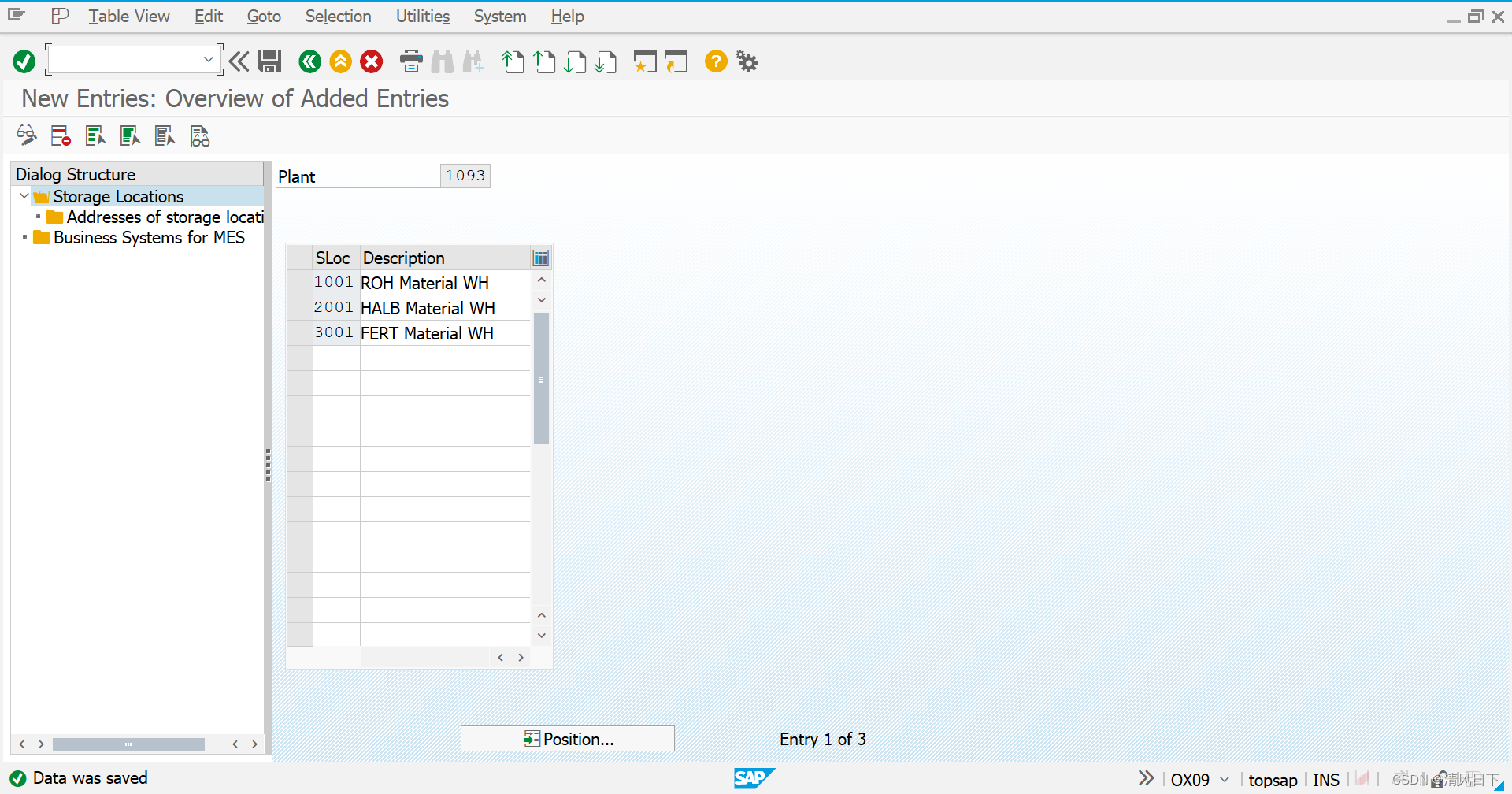 3 MM配置-企业结构-定义-定义库存地点(OX09-Maintain storage location-T001L)&库存地点对应地址和地址 ...