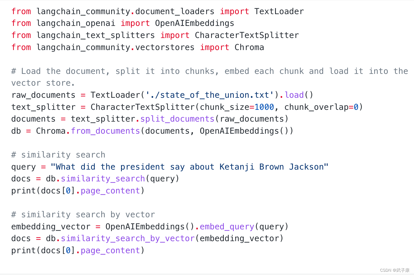 LangChain-23 Vector stores 向量化存储 并附带一个实际案例 通过Loader加载 Embedding后持久化 LangChain ChatOpenAI ...