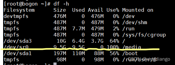Linux服务器下/dev/sr0设备挂载分区满空间100%的解释_dev sr0 挂载-CSDN博客