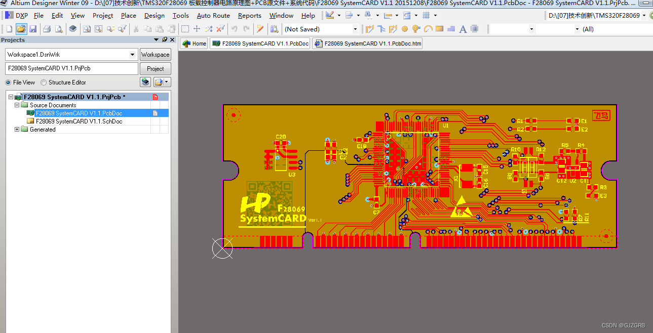 基于TMS320F28069 设计SystemCARD应用DSP硬件控制板（原理图+PCB）工程文件，AD09设计的工程文件_f28069的文件-CSDN博客