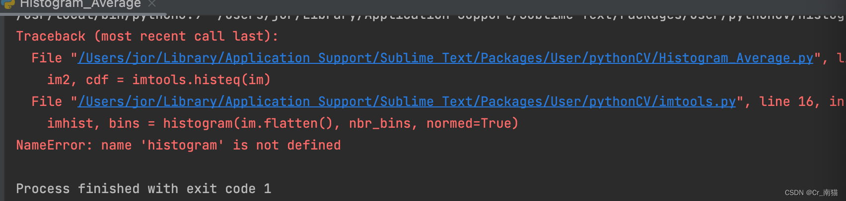 关于nameerror Name ‘ Histogram‘ Is Not Defined报错的处理方法nameerror Name Histogram Is Not Defined 4696