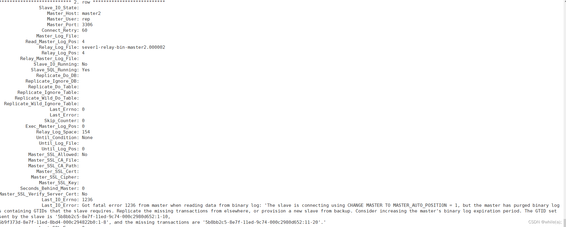 Got Fatal Error 1236 From Master When Reading Data From Binary Log Csdn博客