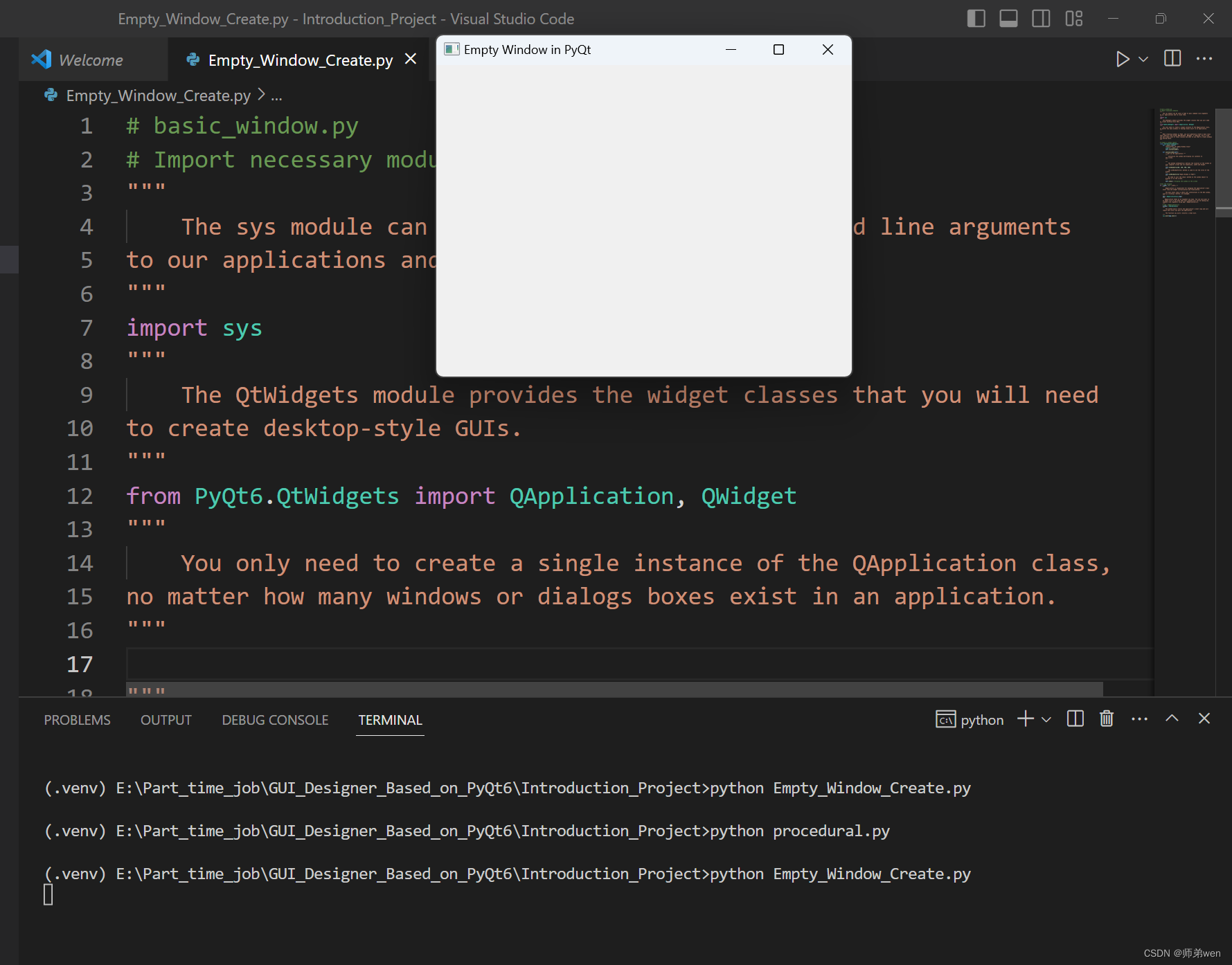 PyQt6入门之创建窗口_pyqt创建子窗口-CSDN博客