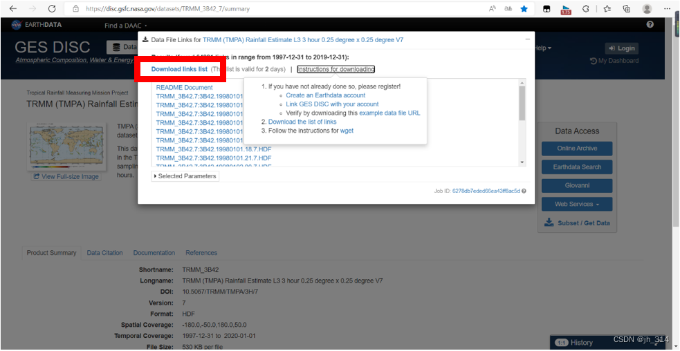 批量TRMM数据下载——wget实现-CSDN博客
