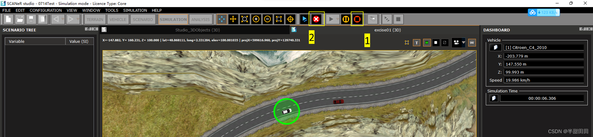 自动驾驶仿真软件SCANeR studio（初级练习1）：scenario构建之driver模式理解-CSDN博客