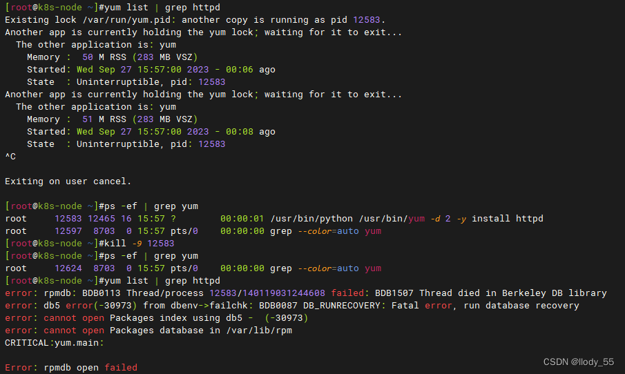 yum进程被杀导致RPM数据库损坏修复-CSDN博客