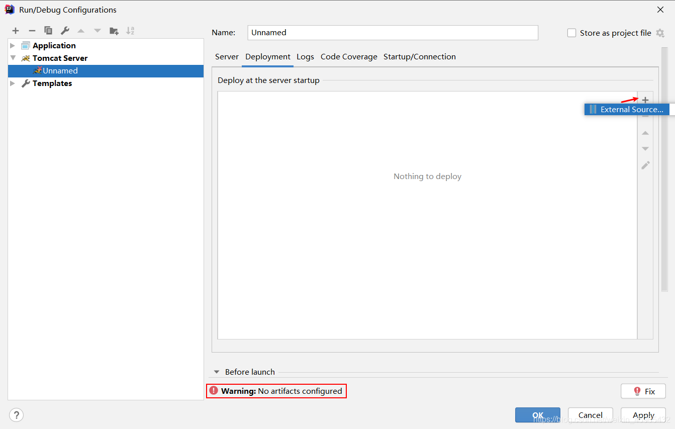 IDEA部署Tomcat提示：Warning no artifacts configured_warning: no artifacts configured-CSDN博客