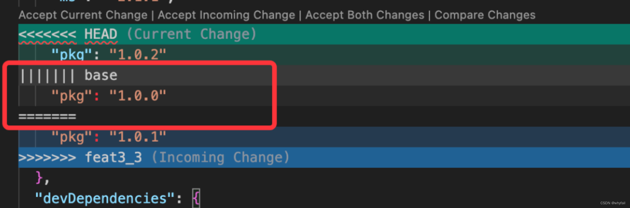 Git 合并冲突不知道选哪个？试试开启 diff3 吧_current change incoming change-CSDN博客