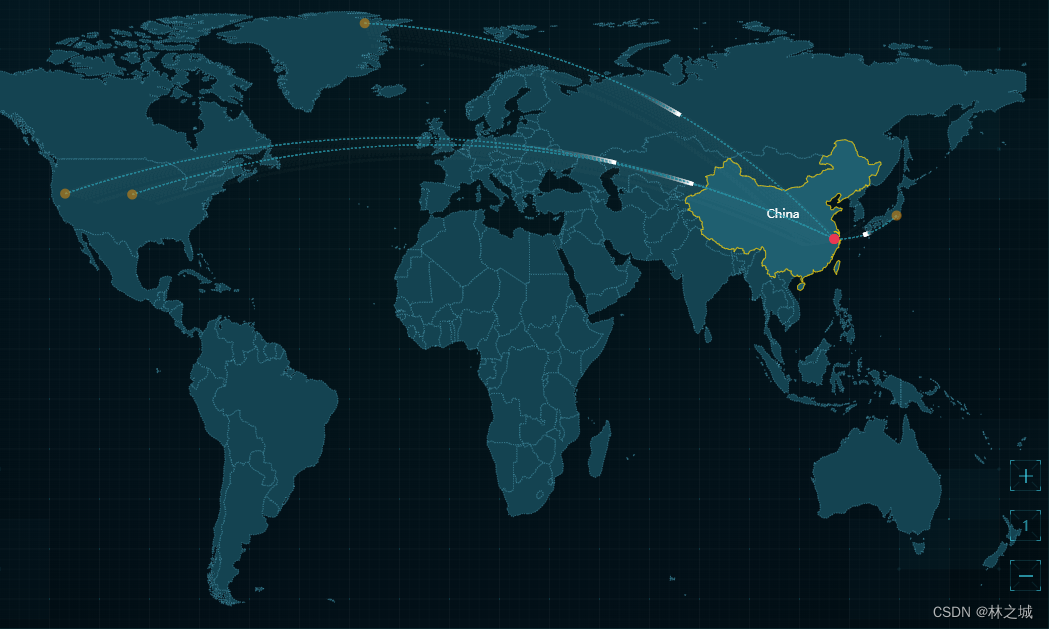 Echarts地图map生成散点飞线,点击散点与飞线产生不同的交互效果。echarts地图散点飞线 Csdn博客
