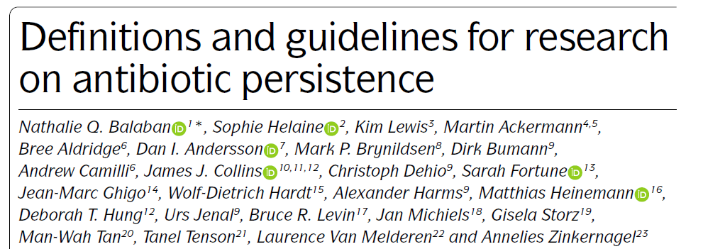 Antibiotic Persistence 定义综述阅读笔记（Nature子刊）-CSDN博客