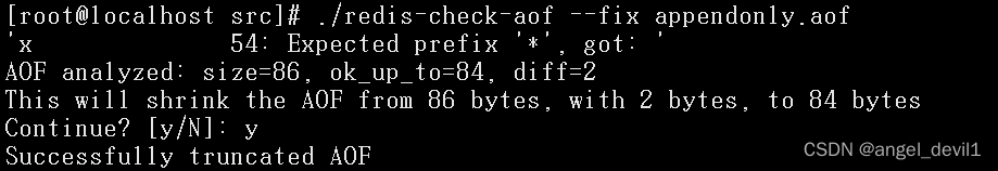 Bad file format reading the append only file: make a backup of your AOF file, then use ./redis ...