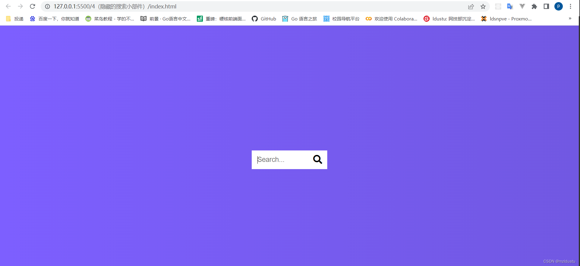 50天50个前端小项目(纯html Css Js)第四天(隐藏搜索小部件) 50daycss Csdn博客