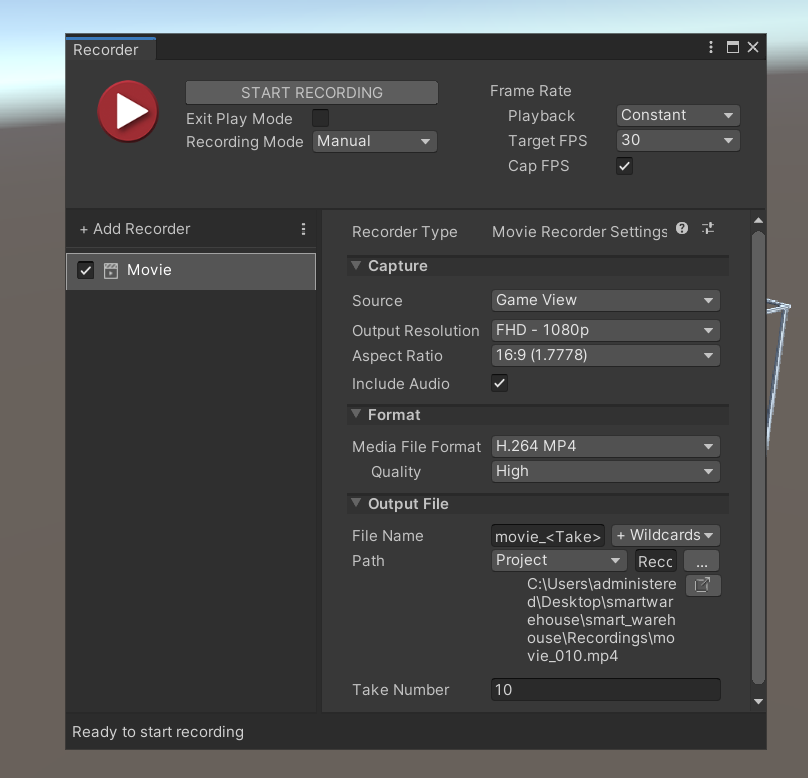 [转]Unity录制视频_unity录制动画的步骤-CSDN博客