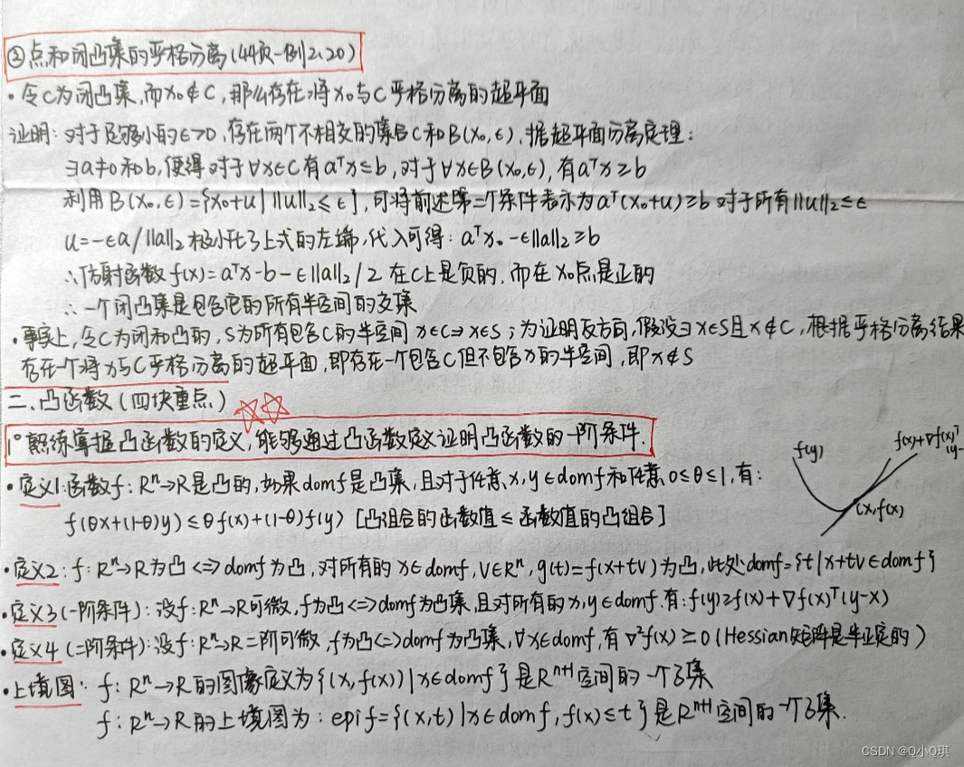 凸优化convex Optimization期末复习重点和考试笔记(一)凸集凸函数凸优化分析期末 Csdn博客