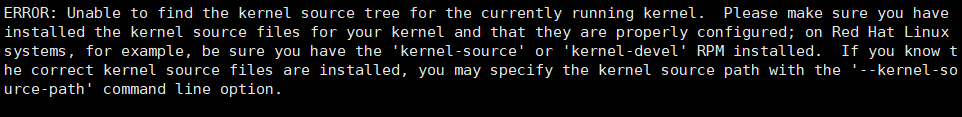 【ERROR: Unable to find the kernel source tree for the currently running kernel.】_人工智能_道边苦李 ...