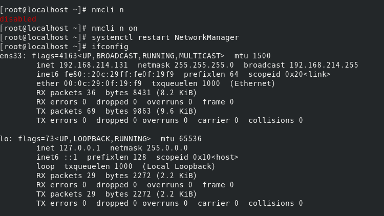 CENTOS8 uses iFconfig without ENS33 network card - Programmer Sought