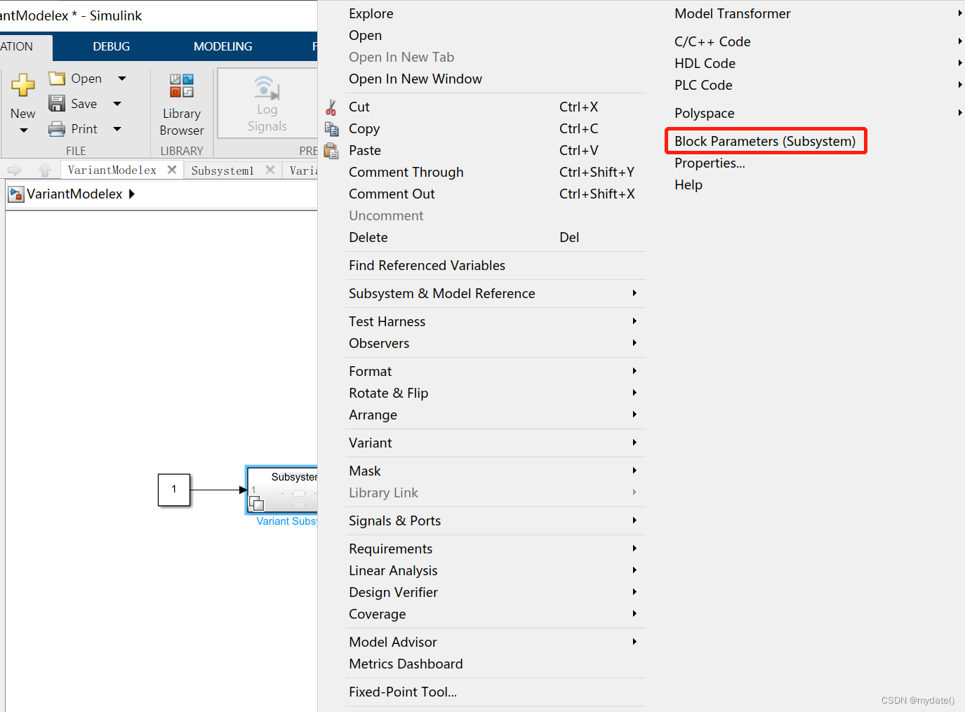 Simulink的Variant Model和Variant Subsystem用法-CSDN博客