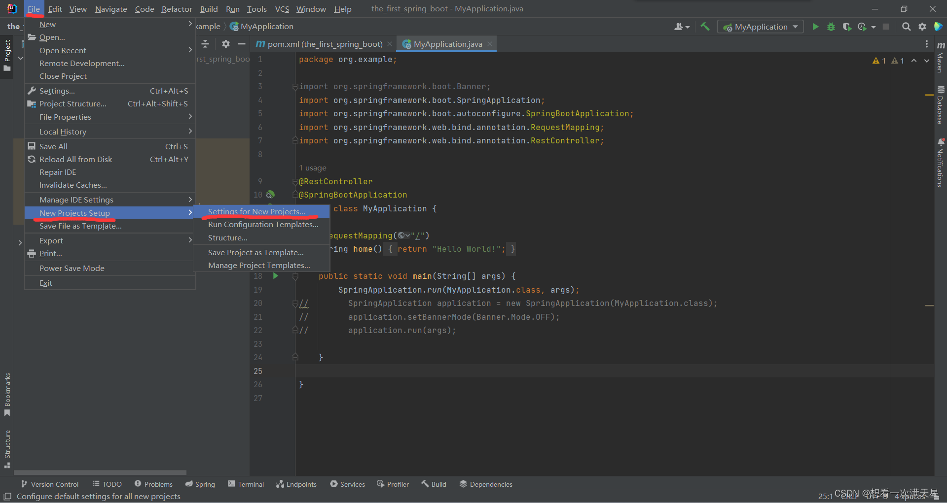 第一个Spring Boot应用程序_默认软件包中的 spring boot 应用程序-CSDN博客