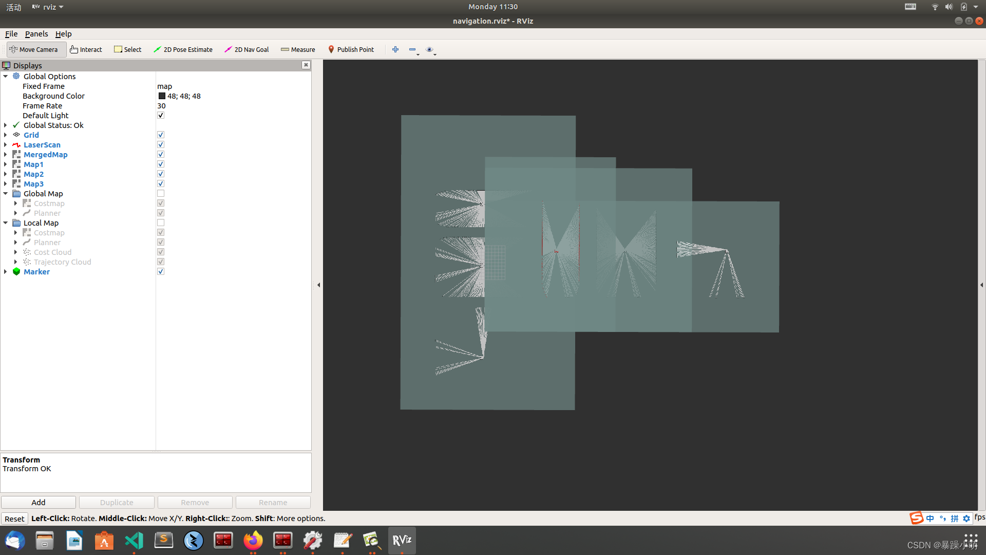 ROS中多地图融合map_merge包，融合后的地图与子地图不重合_多子地图融合-CSDN博客