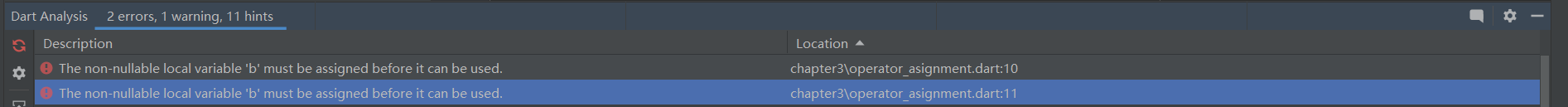 dart语法报错 error: The non-nullable local variable ‘b‘ must be assigned before it can be used._the ...