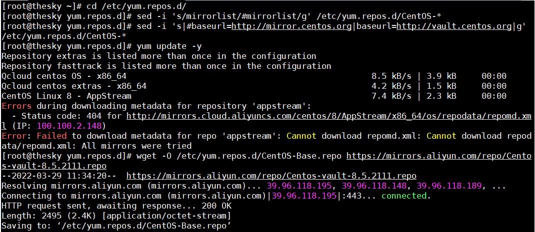 Centosyum Installation Error Error Failed To Download Metadata For Repo‘ Appstream ‘ Xxxx