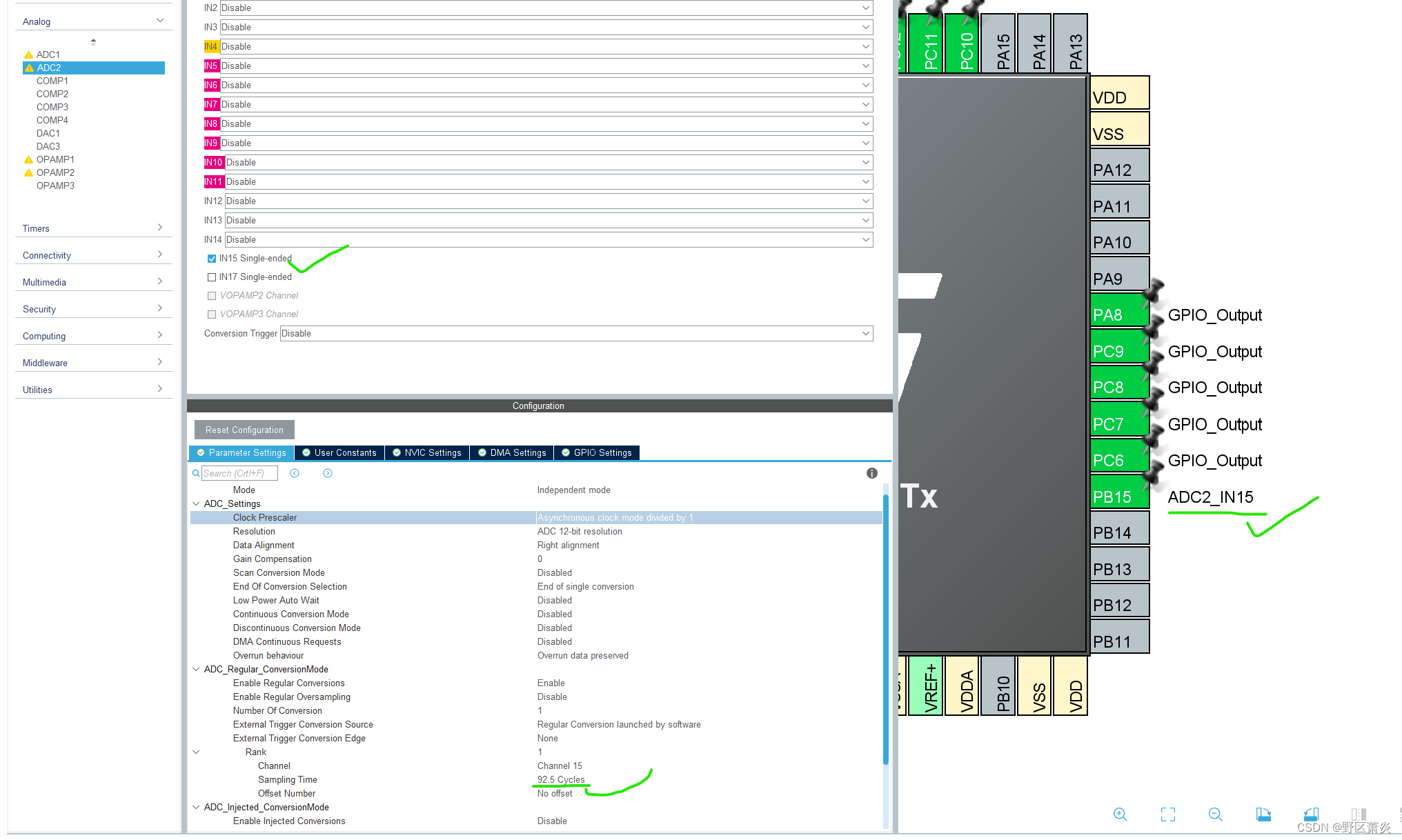 STM32G431轮询ADC+DMA实验总汇_stm32g431 adc-CSDN博客