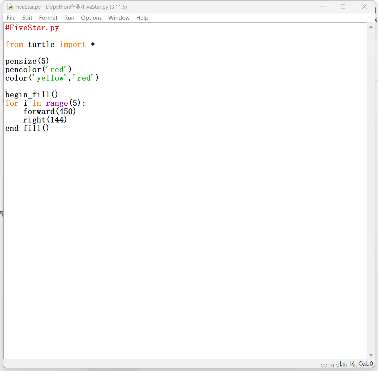 Python—实例：绘制五角星图案_python实例1绘制五角星-CSDN博客