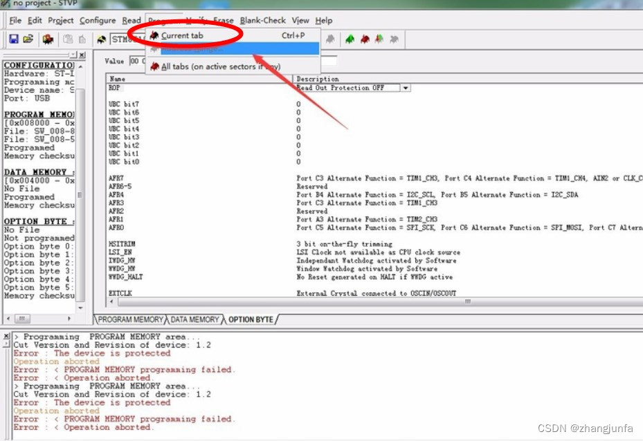 STM8芯片写程序提示The device is protected，芯片烧写程序写保护的解决方法-CSDN博客