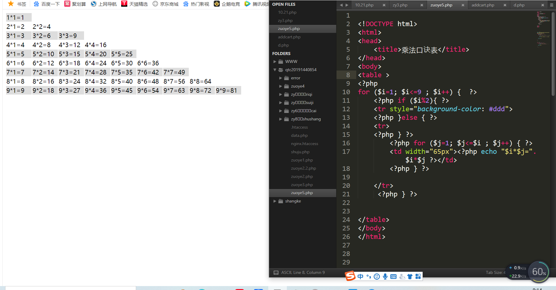 使用PHP输出乘法口诀表_php汉字乘法口诀表-CSDN博客