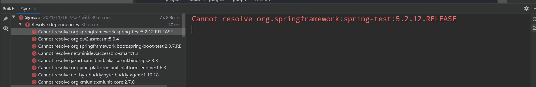 Cannot Resolve Org Springframework Spring Test 5 2 12 Release Csdn博客