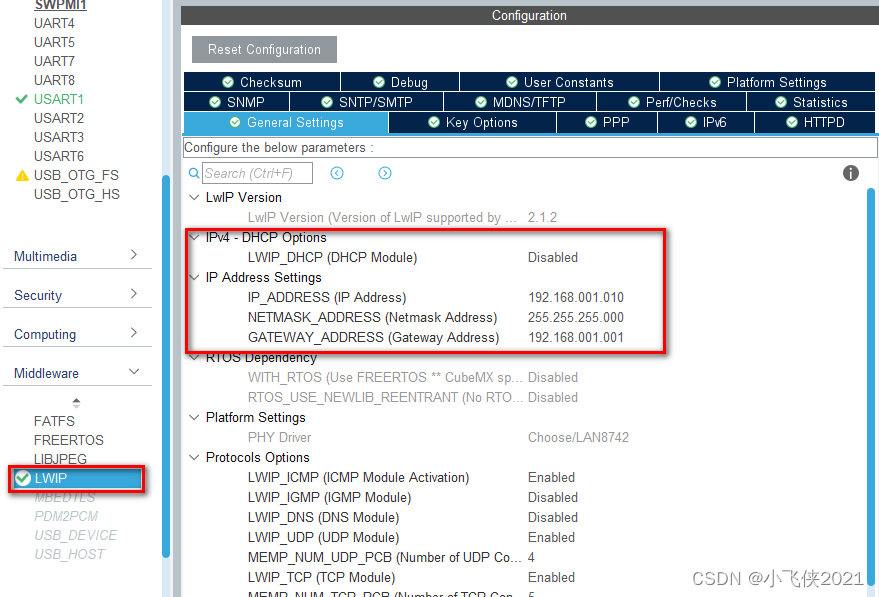 STM32H743使用CubeMX配置Lwip、Freertos_stm32 freertos lwip发送程序-CSDN博客