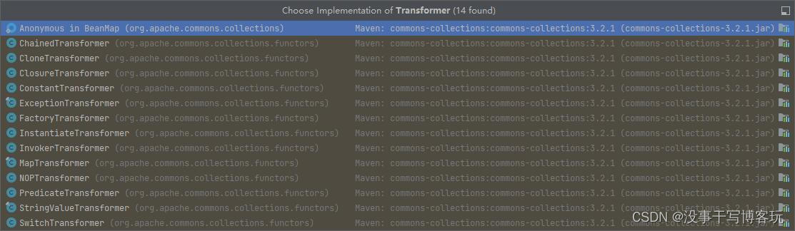 Java Apache Commons Collection3.2.1 理解Transformer 接口_java transformer-CSDN博客